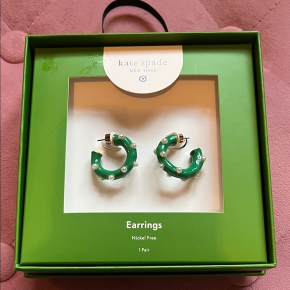kate spade | Jewelry | Kate Spade X Target Pearl And Green Enamel ...